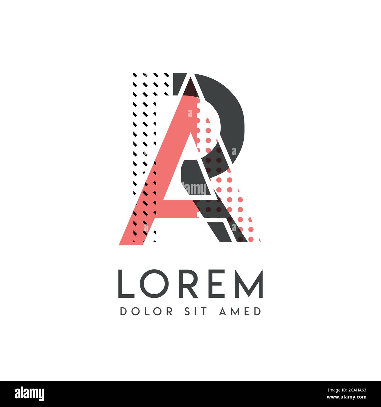 RA modern logo design with gray and pink color that can be used for ...