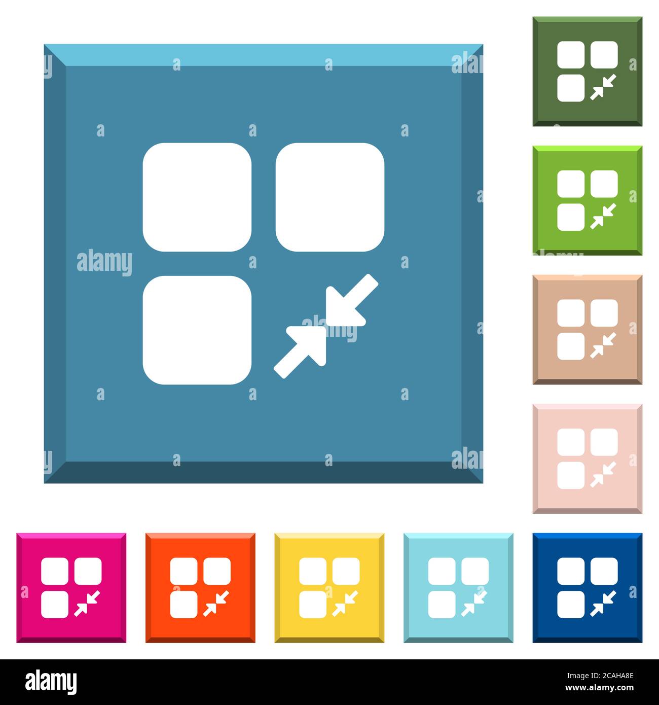Reduce component white icons on edged square buttons in various trendy ...