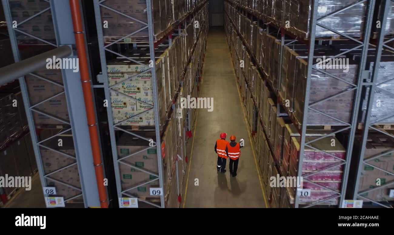 Mobile Aisle Racking System in Distribution Warehouse Stock Photo - Alamy