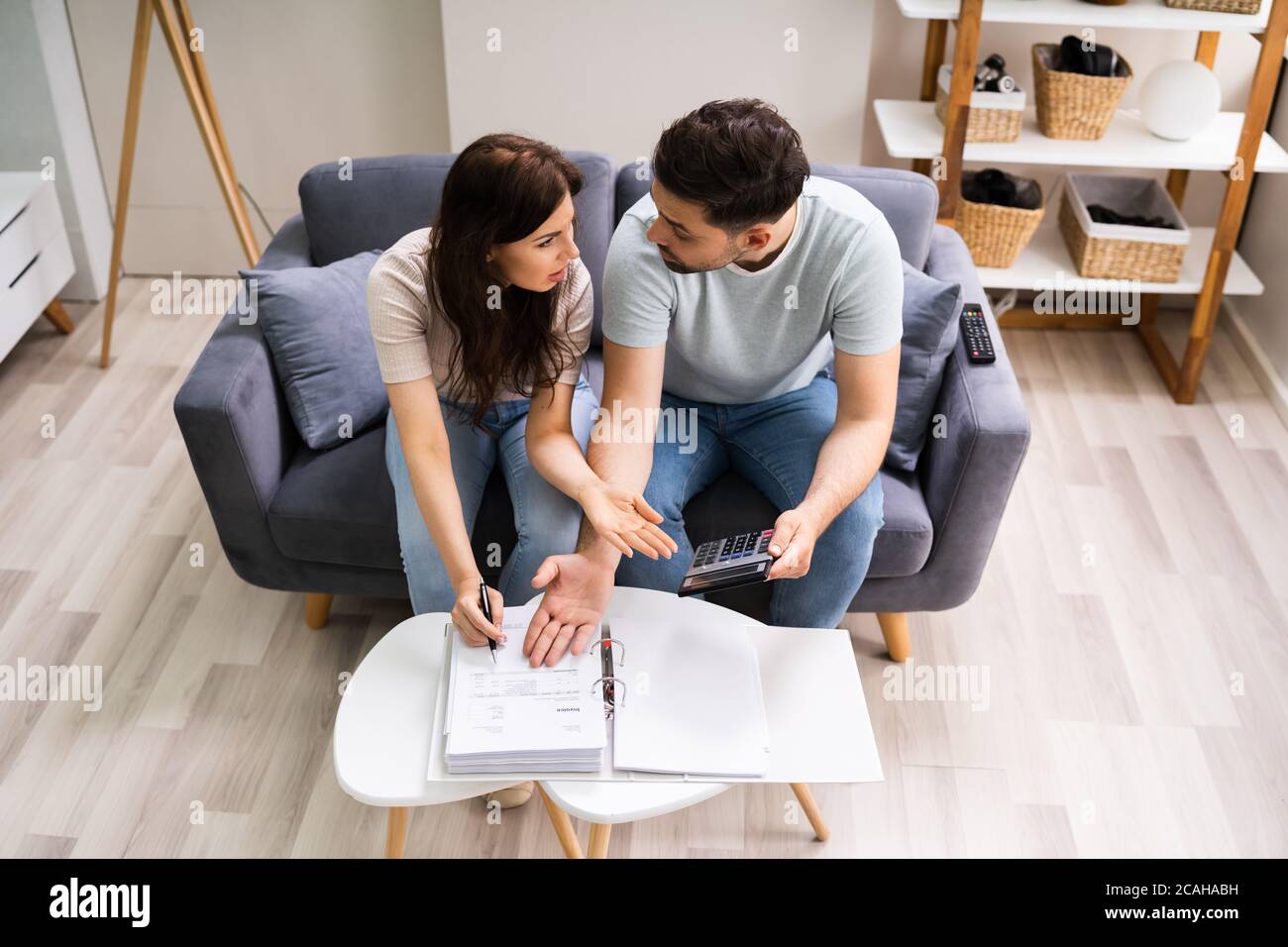 Family In Financial Trouble Having Stress Over Debt And Money Stock ...