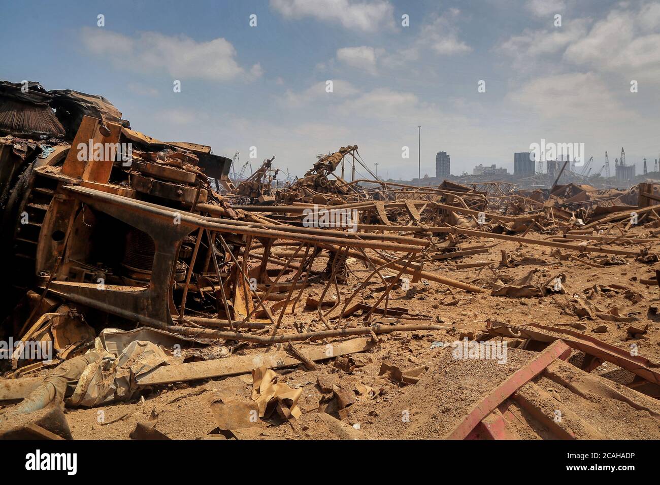 Beirut, Lebanon. 07th Aug, 2020. A general view of the destroyed Beirut ...