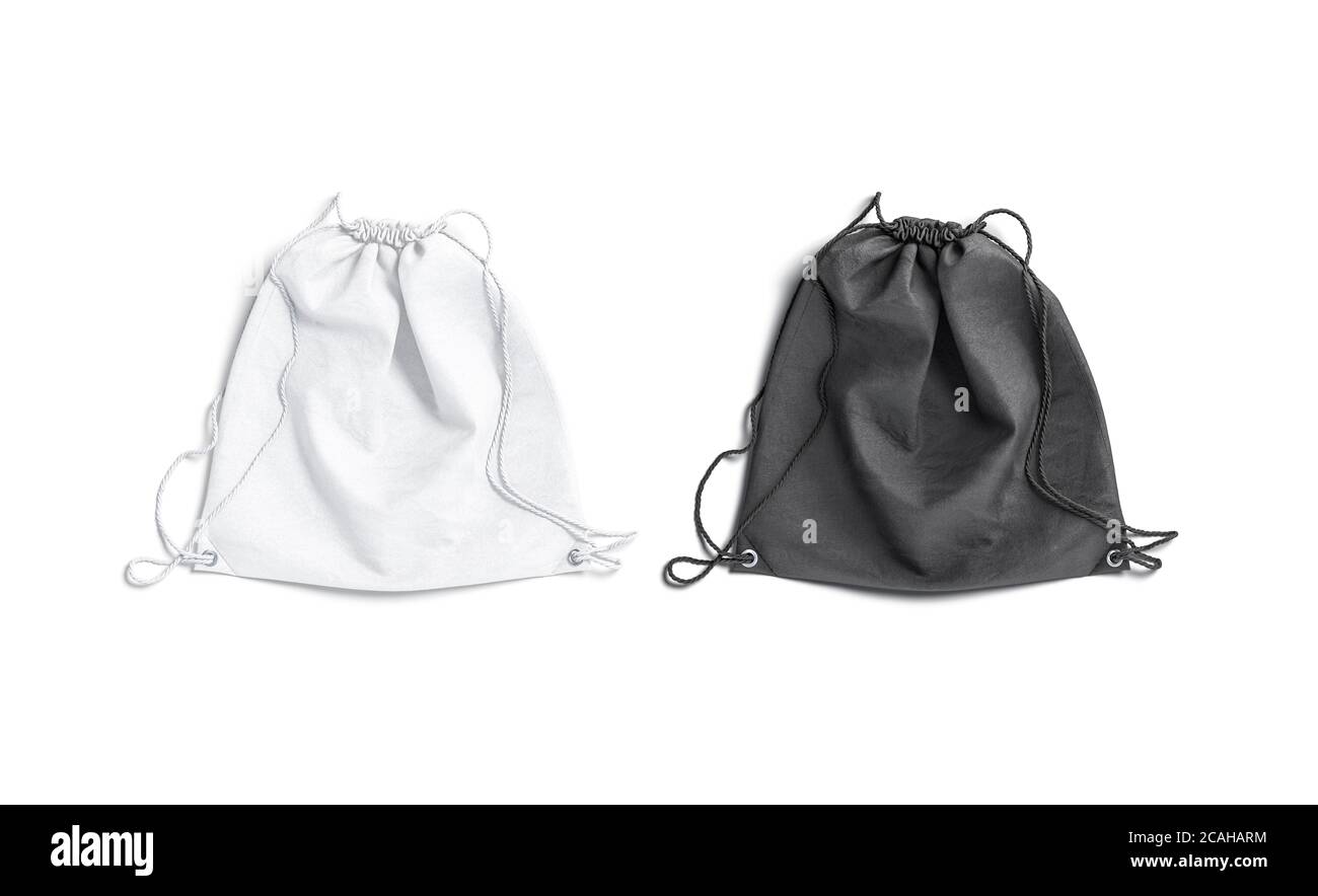 Blank black and white drawstring backpack mockup lying, top view Stock ... Blank black and white drawstring backpack mockup lying, top view Stock ...