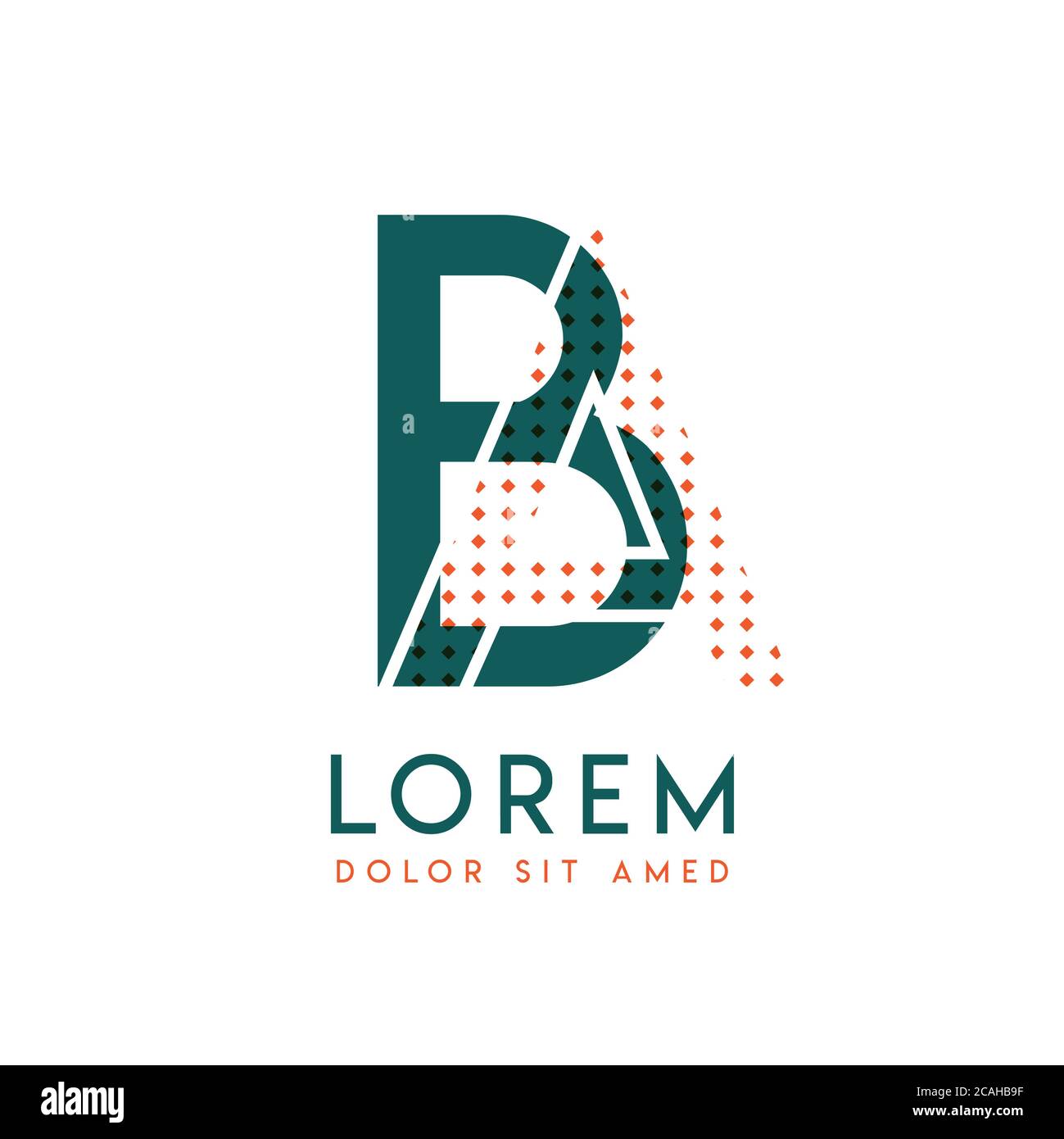 BA modern logo design with orange and green color that can be used for ...