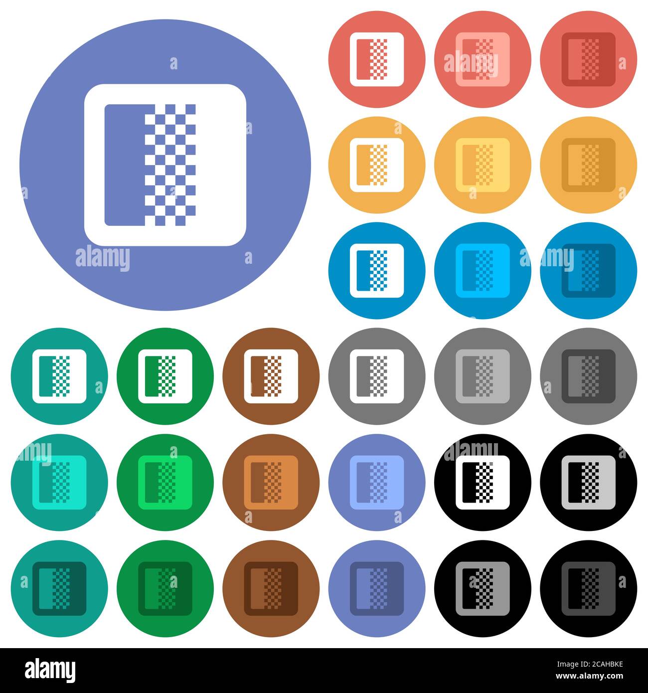 Color gradient multi colored flat icons on round backgrounds. Included ...