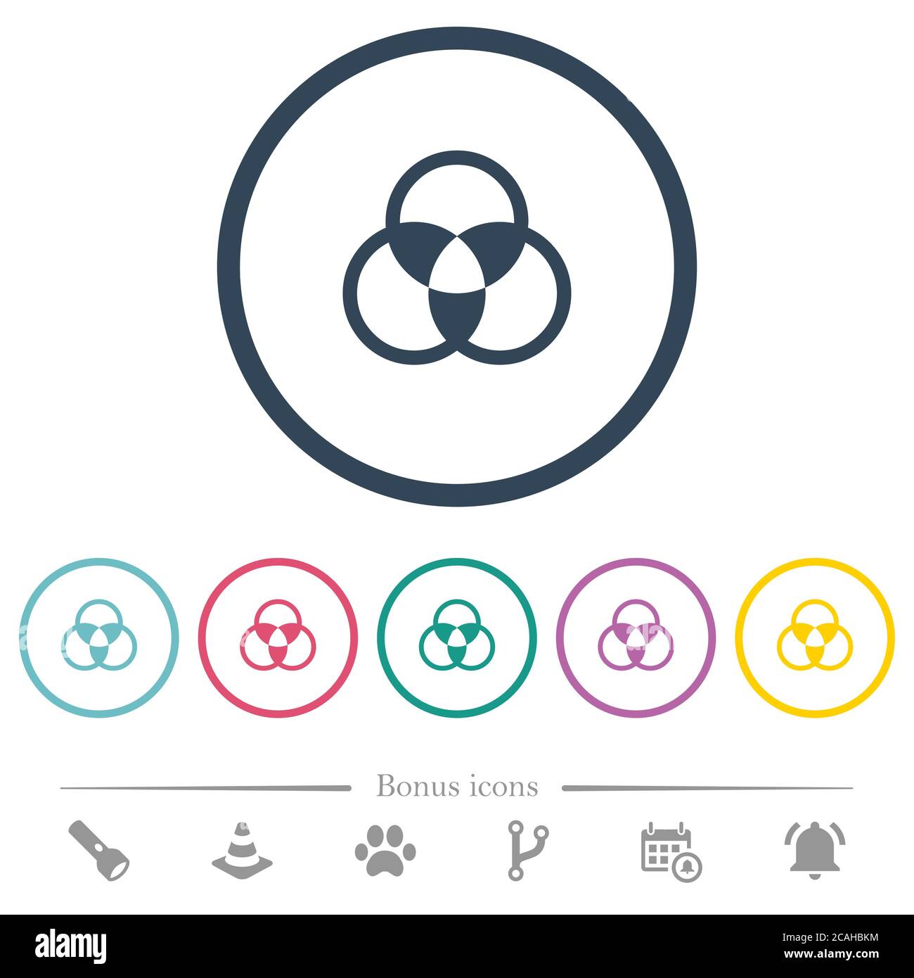 Color mixing flat color icons in round outlines. 6 bonus icons included Stock Vector Image & Art ...