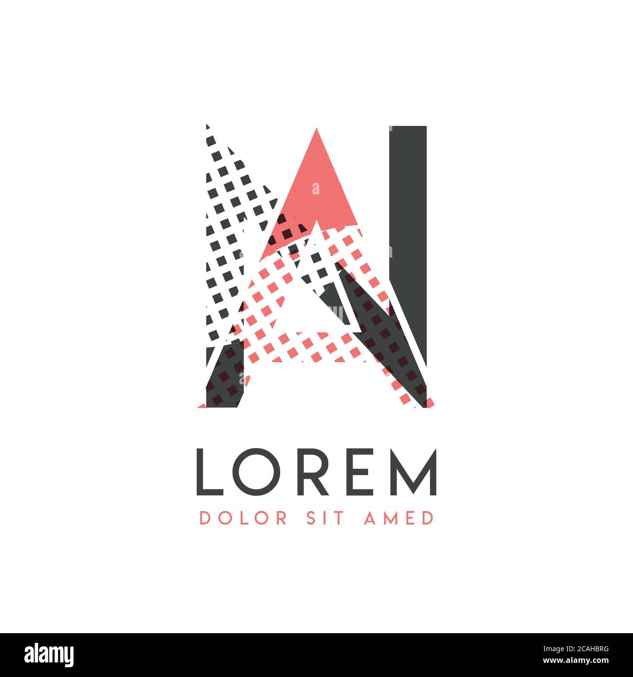NA modern logo design with gray and pink color that can be used for ...