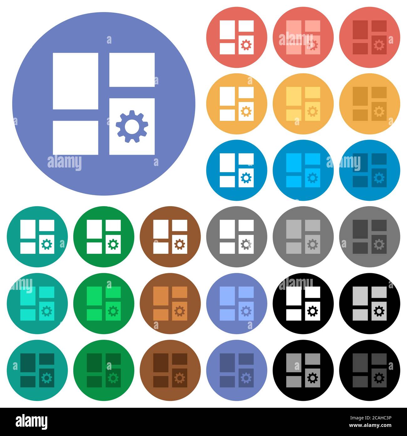 Dashboard settings multi colored flat icons on round backgrounds ...
