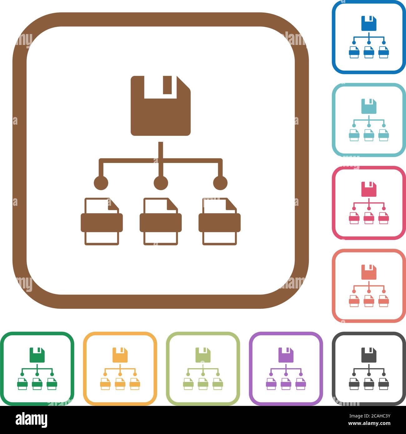 Save file as multiple format simple icons in color rounded square ...