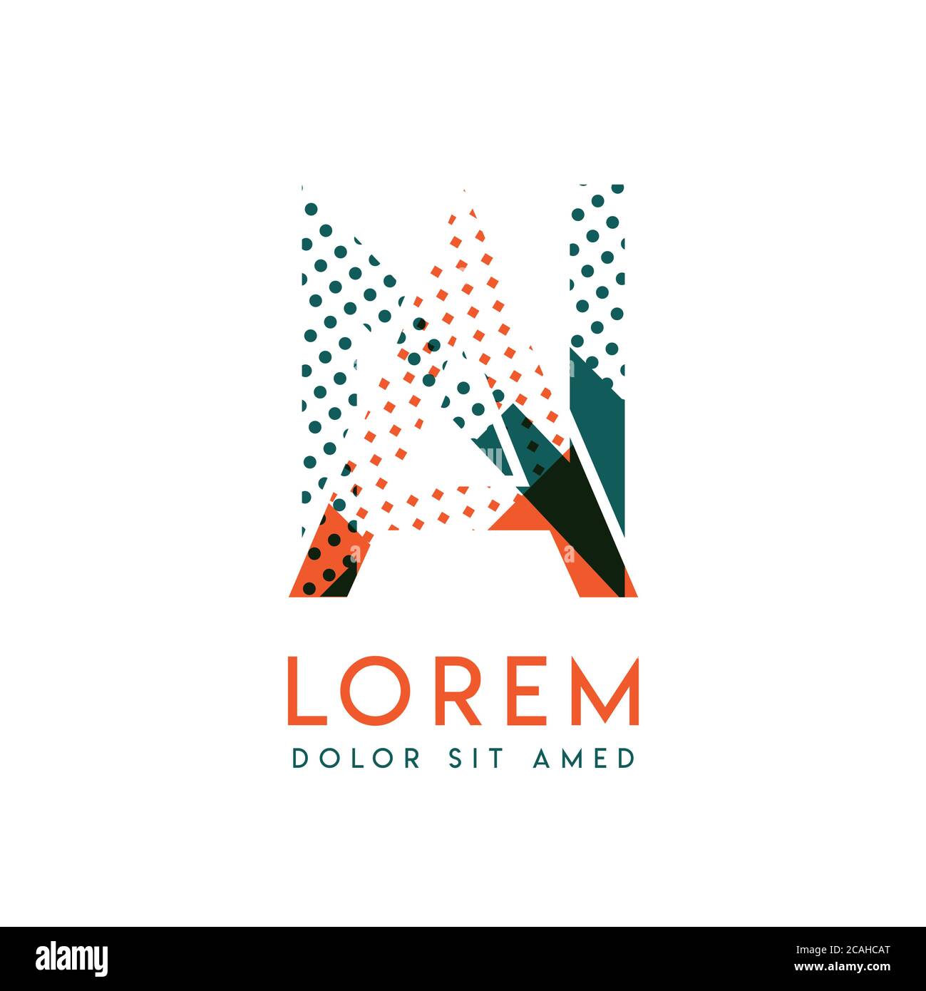 NA modern logo design with orange and green color that can be used for ...