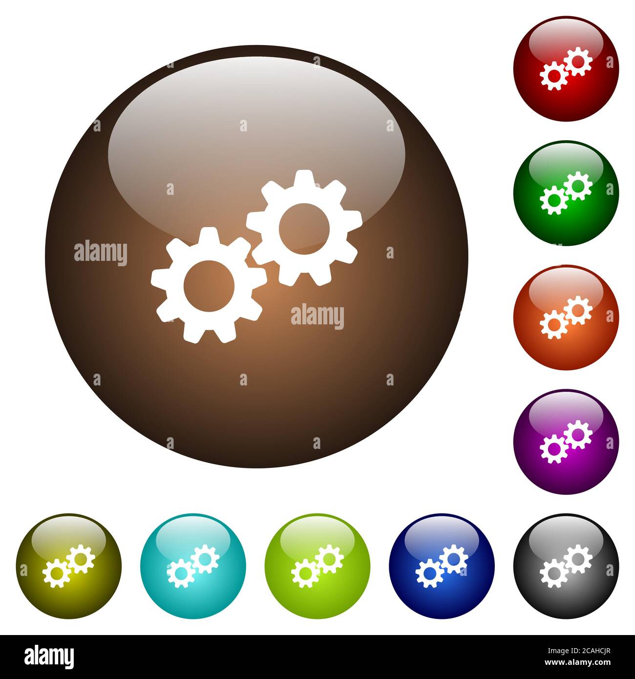 Collaboration white icons on round color glass buttons Stock Vector ...