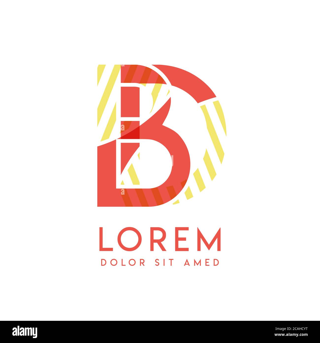 DB colorful logo design with pink orange and gray color that can be ...