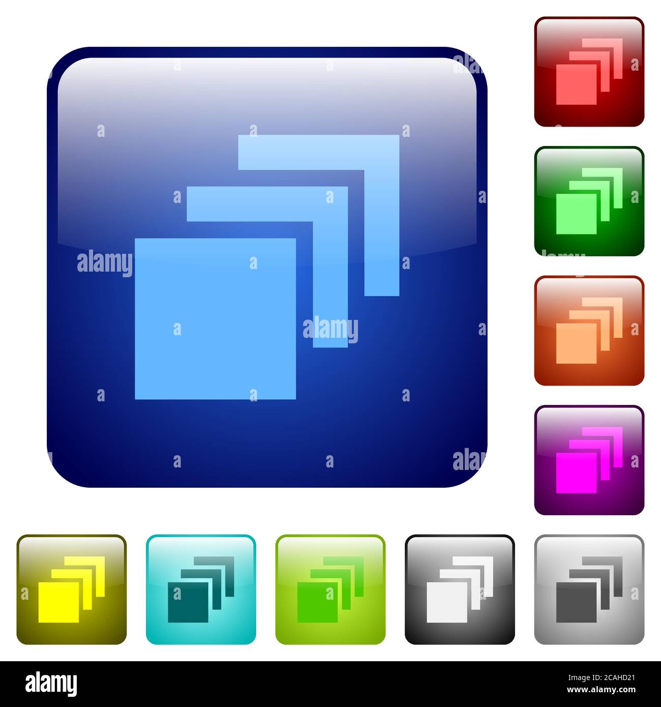 Multiple canvases icons in rounded square color glossy button set Stock Vector Image & Art - Alamy