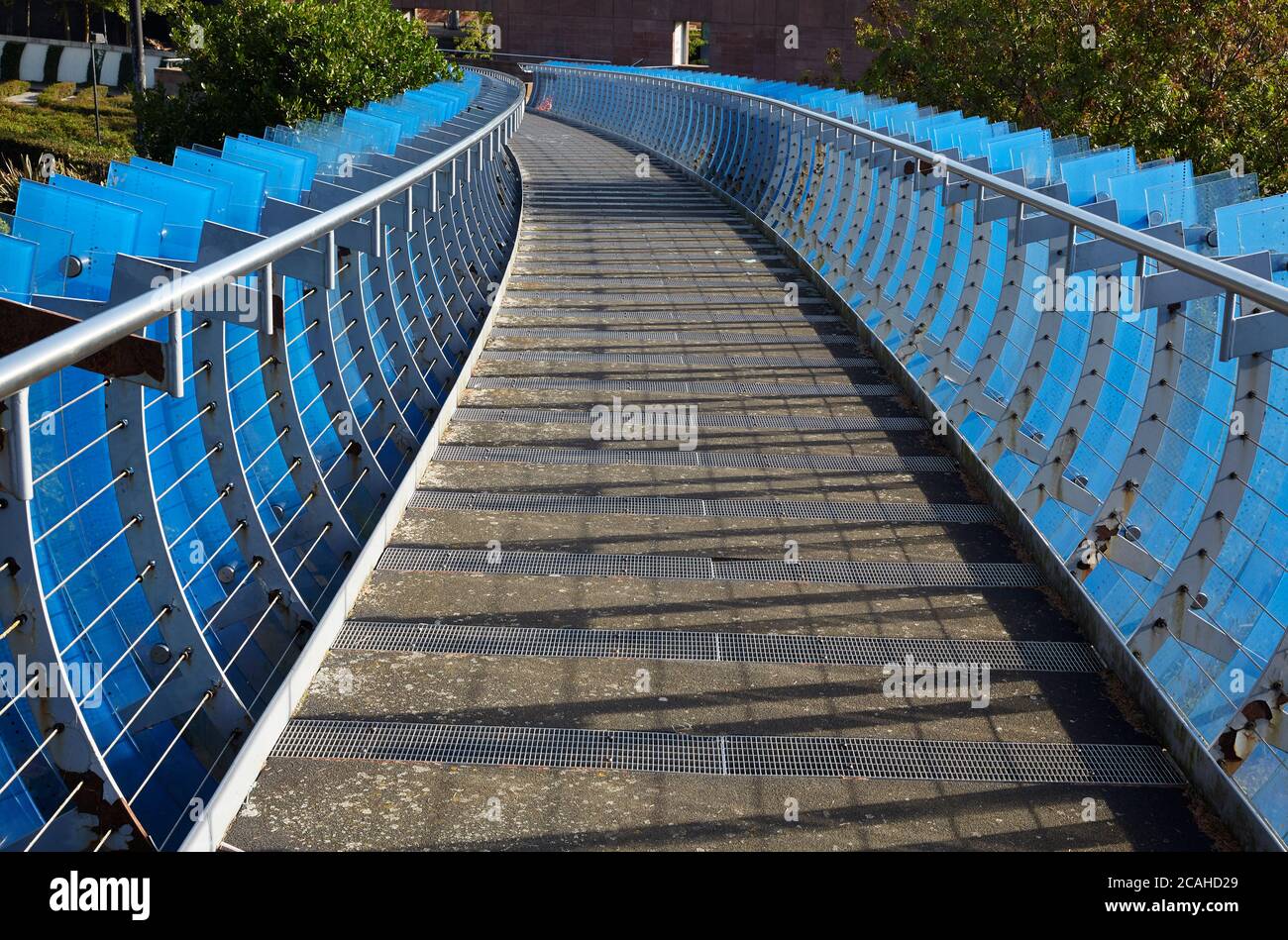 Exterior of the modern 'blue bridge' in the regenerated heart of ...