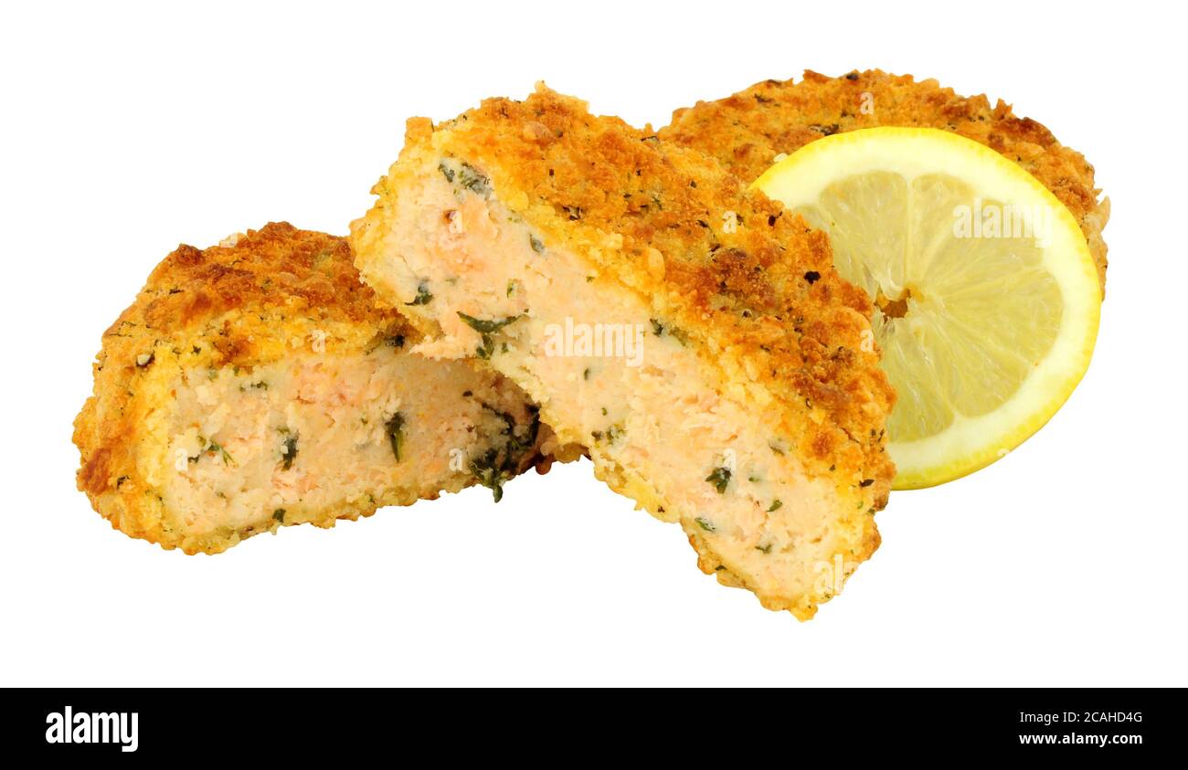 Salmon fish cakes Cut Out Stock Images & Pictures - Alamy