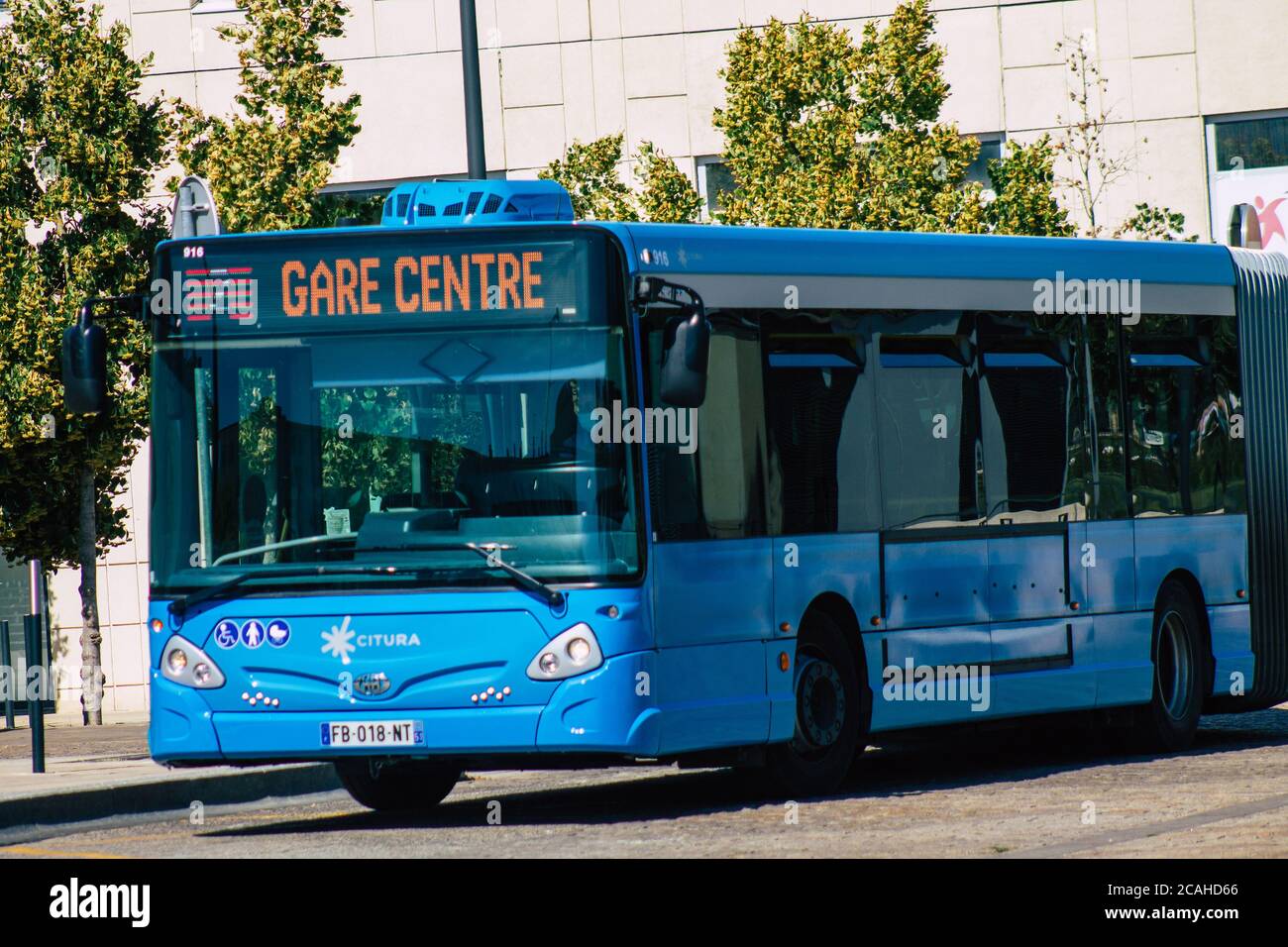 Reims France August 06, 2020 View of a traditional city bus for ...