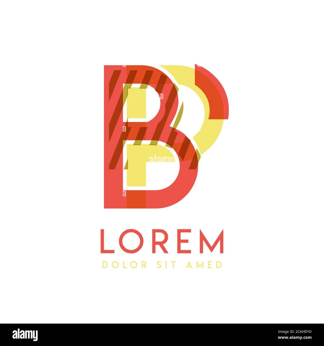 PB colorful logo design with pink orange and gray color that can be ...