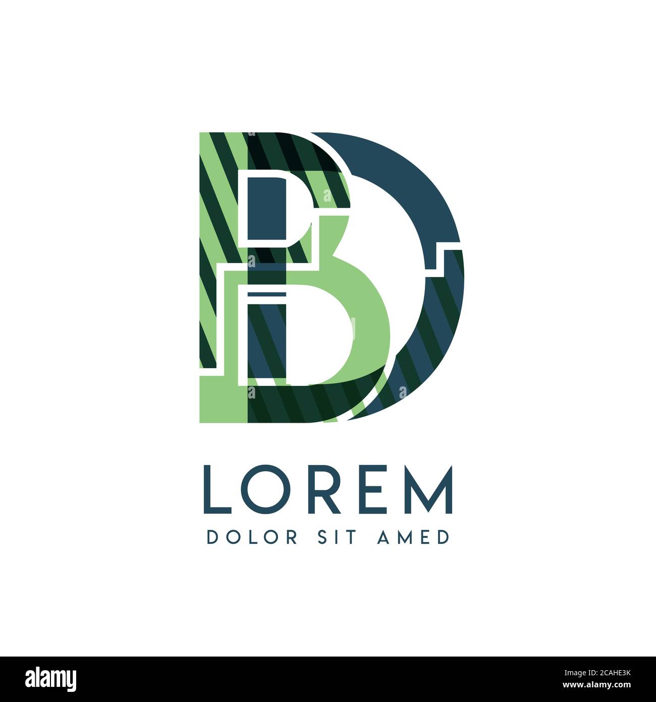 DB colorful logo design with green and dark green color that can be ...