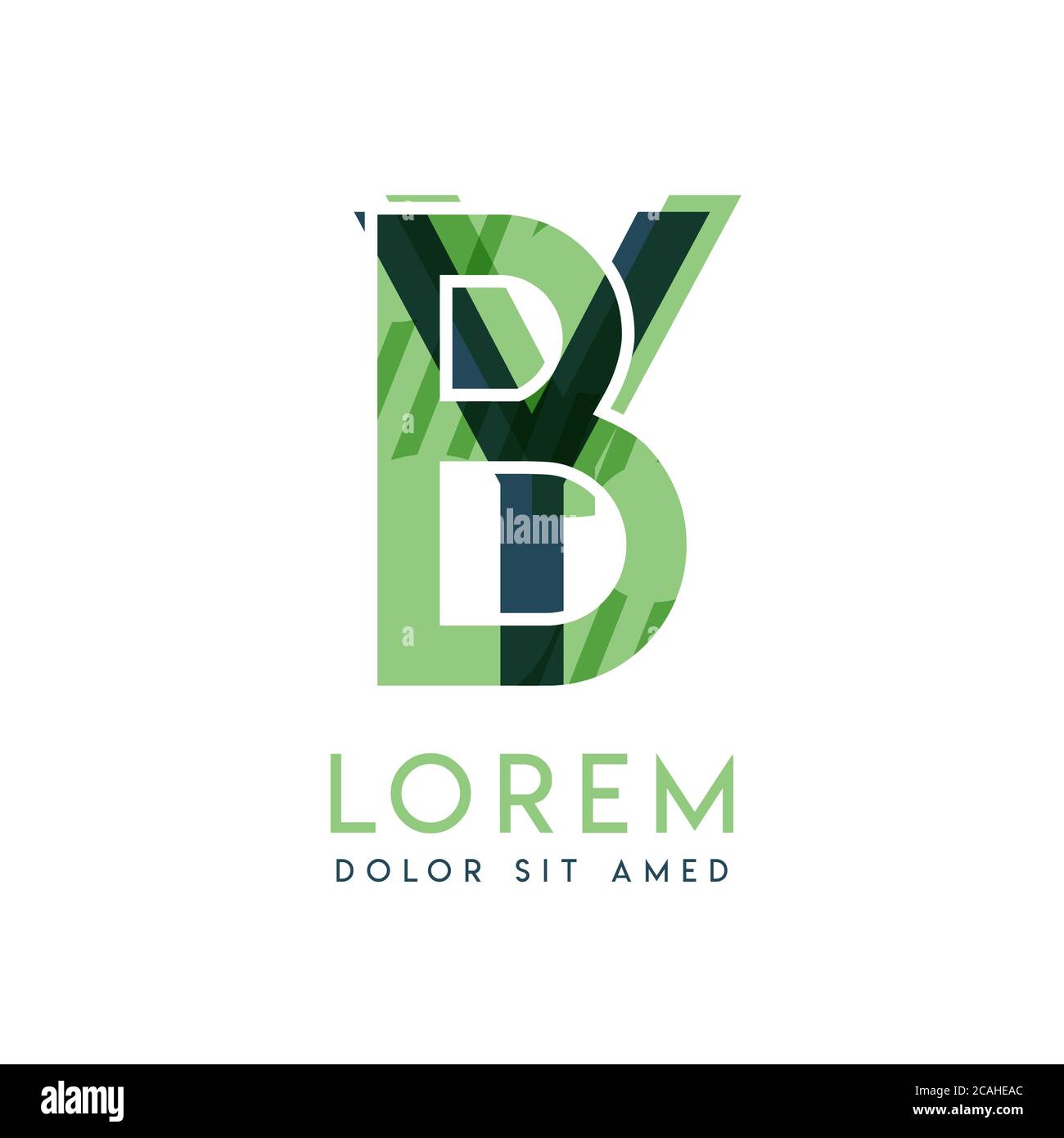 YB colorful logo design with green and dark green color that can be ...