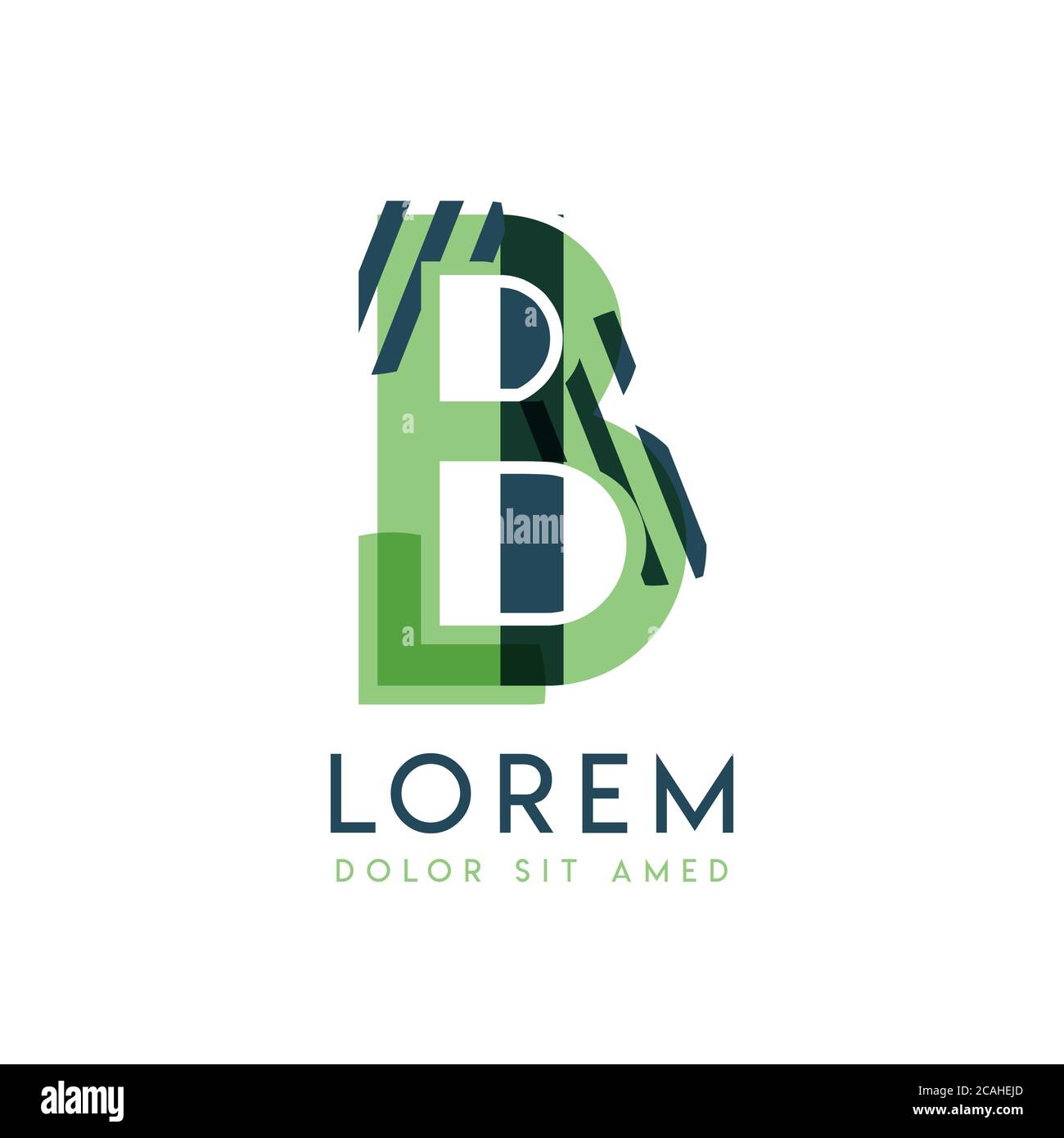IB colorful logo design with green and dark green color that can be ...