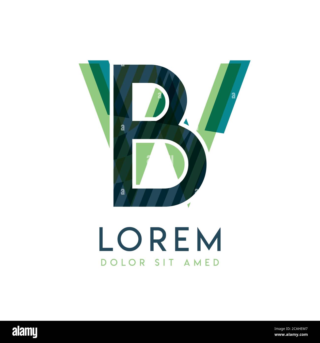 WB colorful logo design with green and dark green color that can be ...