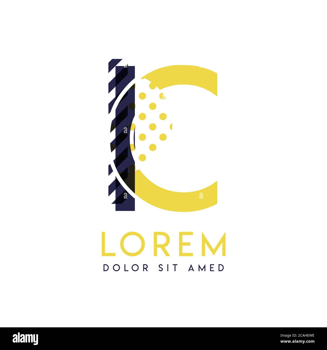 IC simple logo design with yellow and purple color that can be used for ...