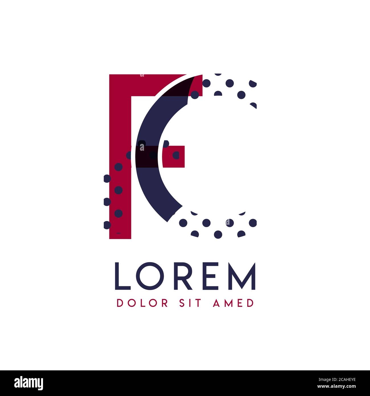 FC simple logo design with blue and maroon color that can be used for ...