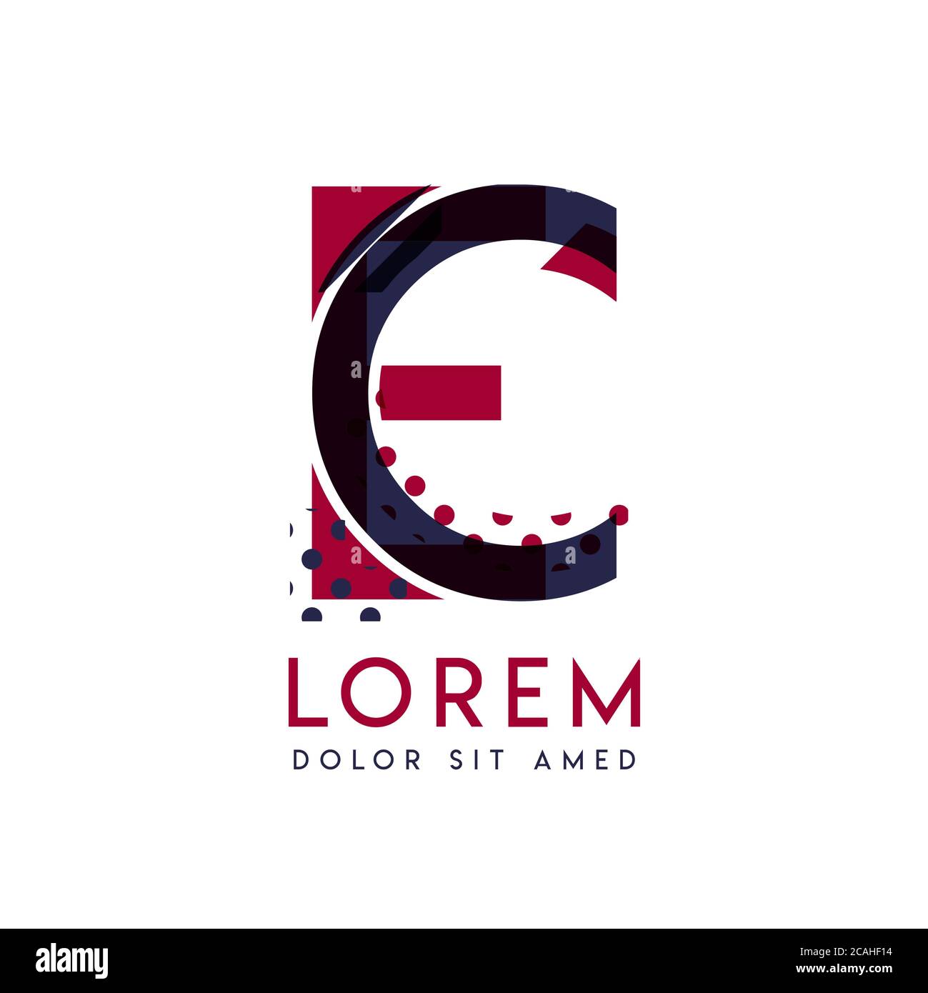 EC simple logo design with blue and maroon color that can be used for ...