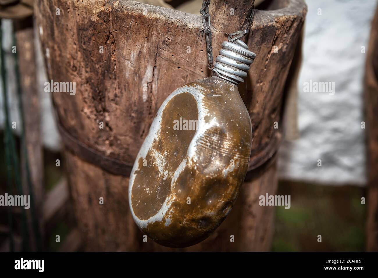 Soldier water flask since the second world war Stock Photo - Alamy