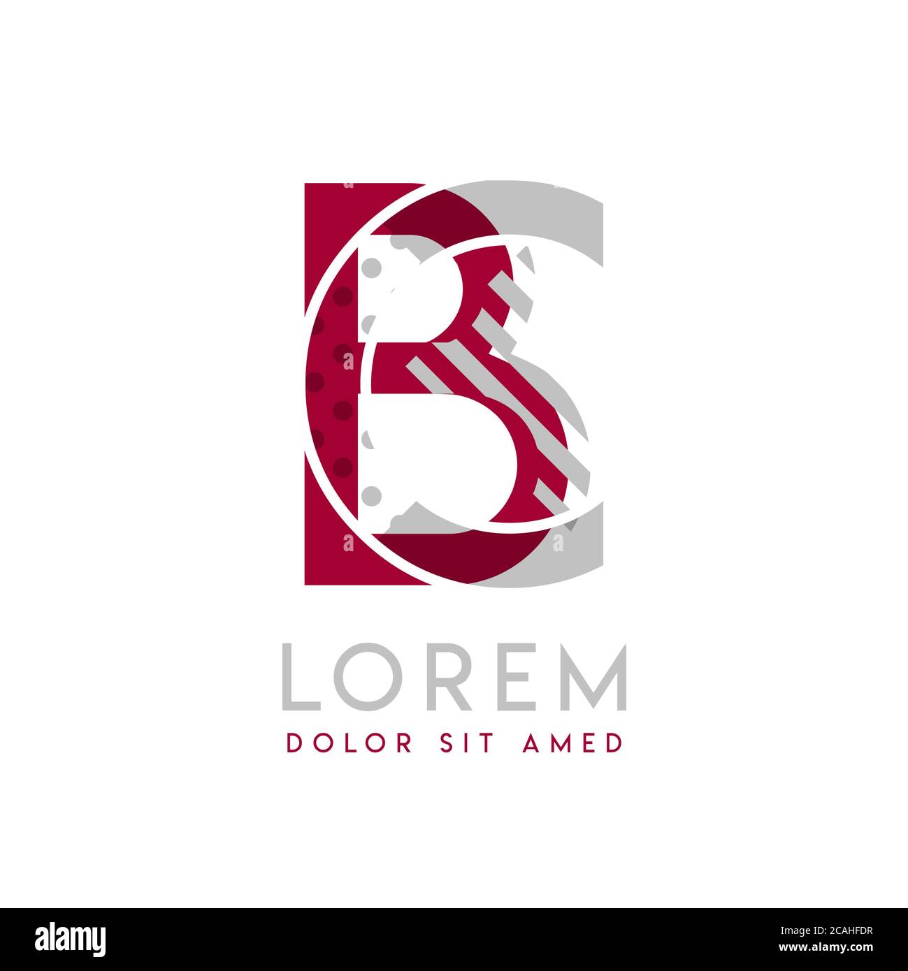 BC simple logo design with Gray and maroon color that can be used for ...