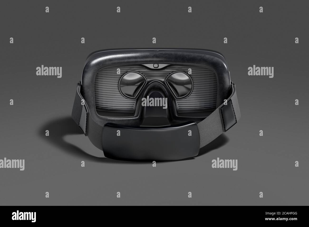 Blank black virtual reality goggles mock up, dark background Stock ...