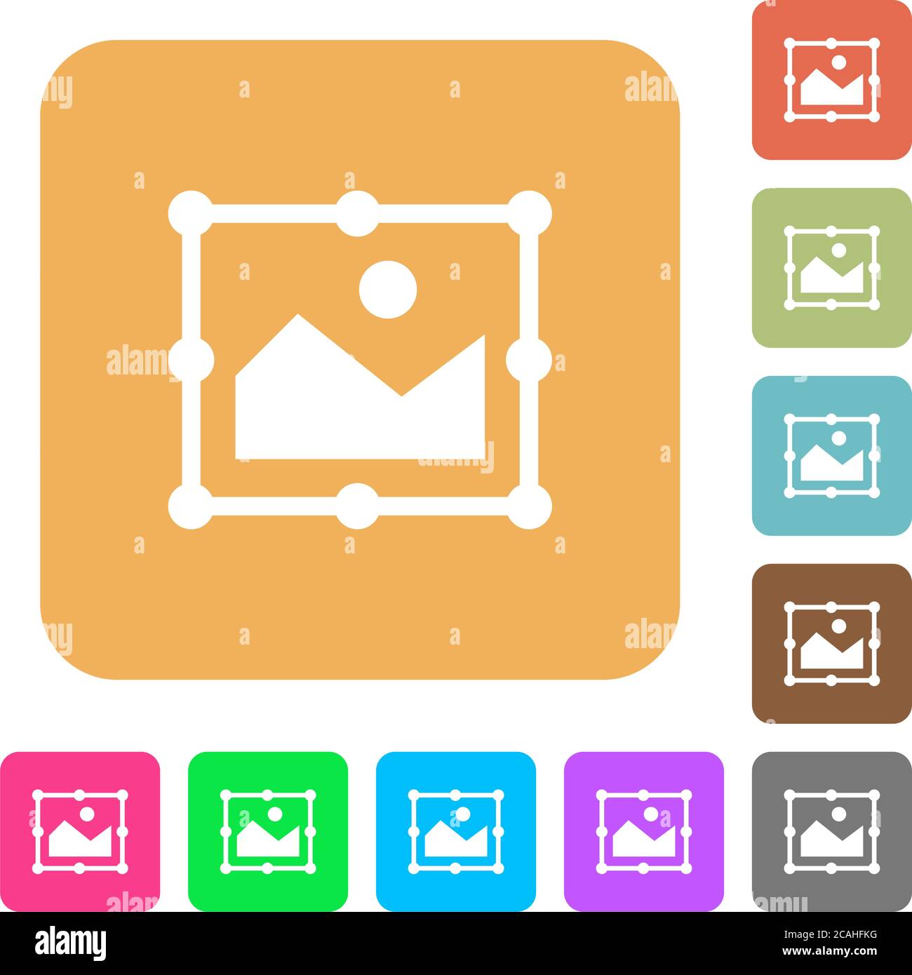 Image free transform flat icons on rounded square vivid color ...