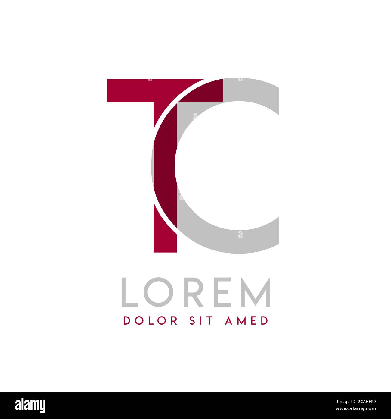 TC simple logo design with Gray and maroon color that can be used for ...