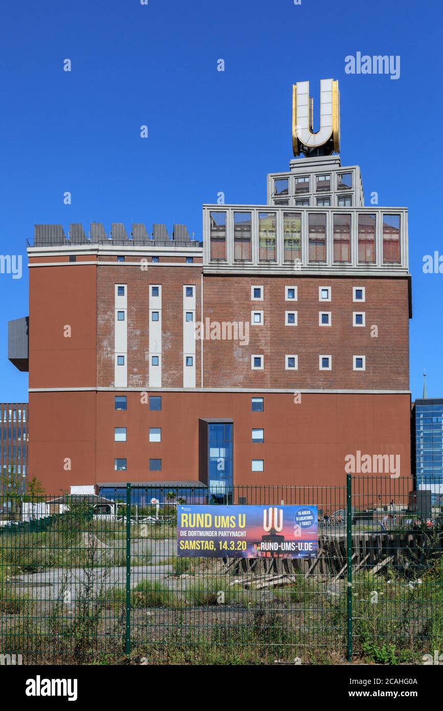 Dortmund U-Tower or Dortmunder U, landmark former Union Brewery, now a ...