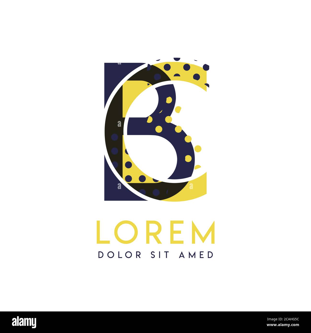 BC simple logo design with yellow and purple color that can be used for ...