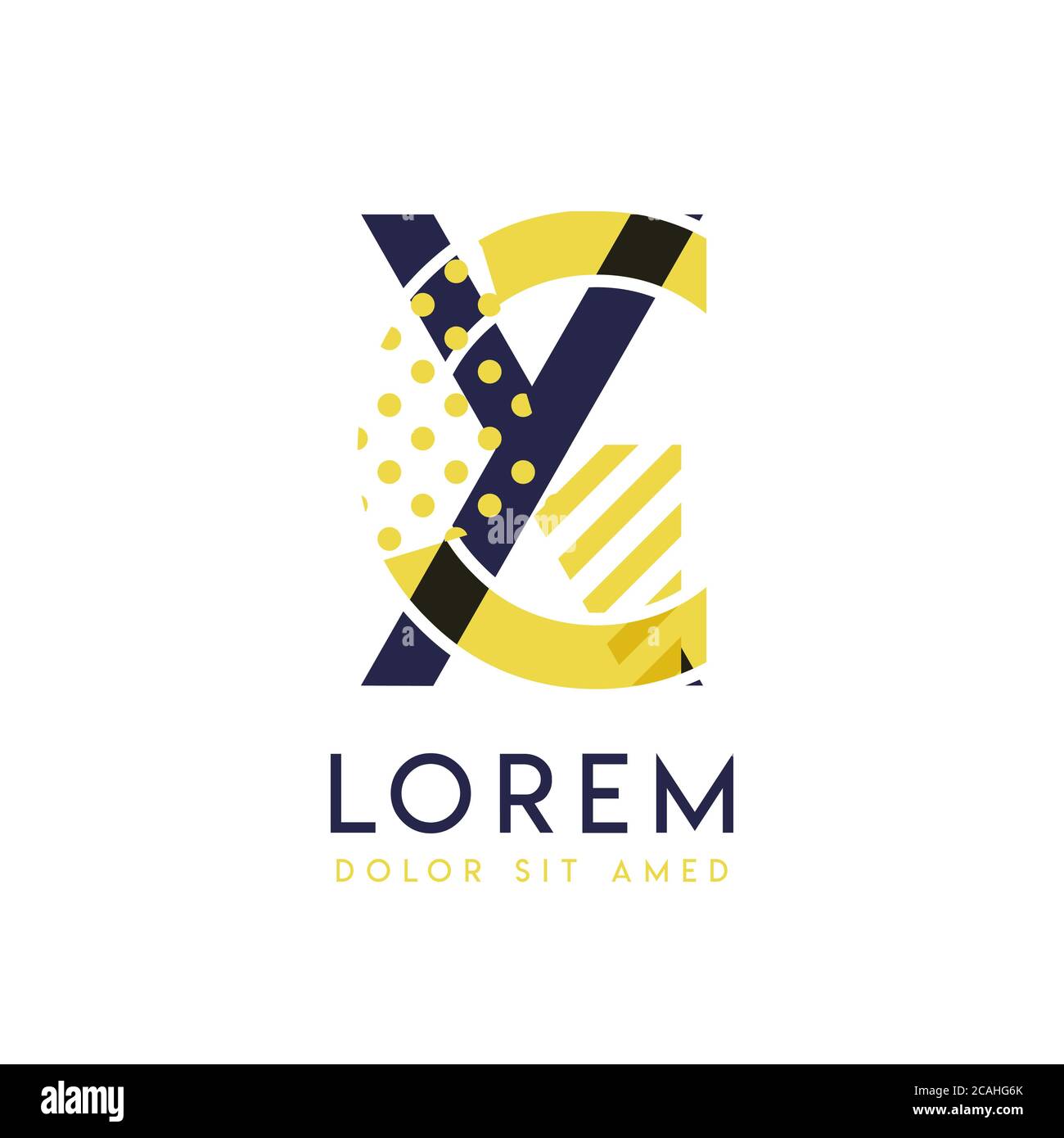 XC simple logo design with yellow and purple color that can be used for ...