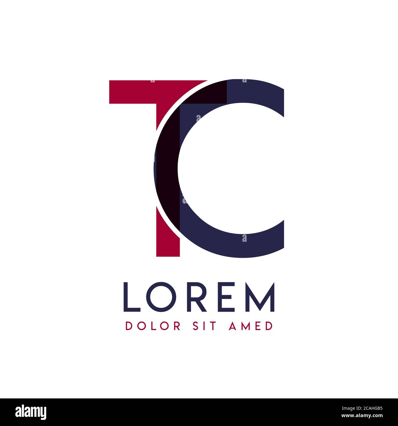 TC simple logo design with blue and maroon color that can be used for ...