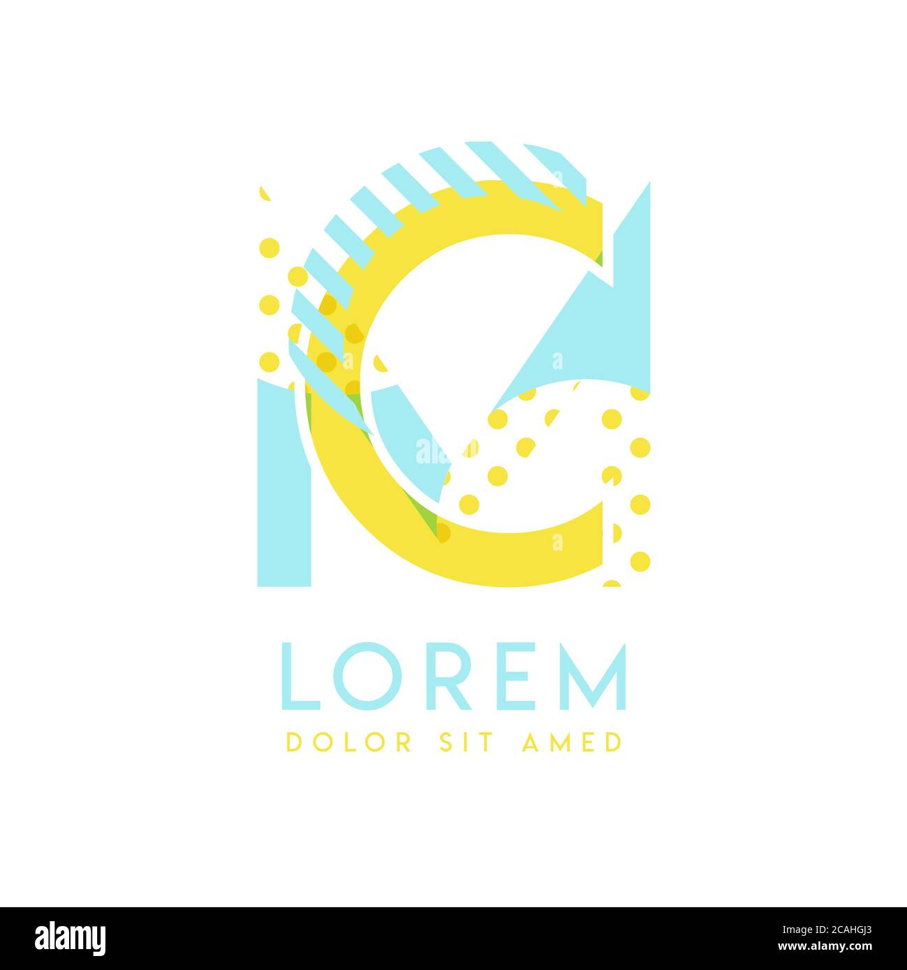 MC natural logo design with yellow and ocean blue color that can be ...