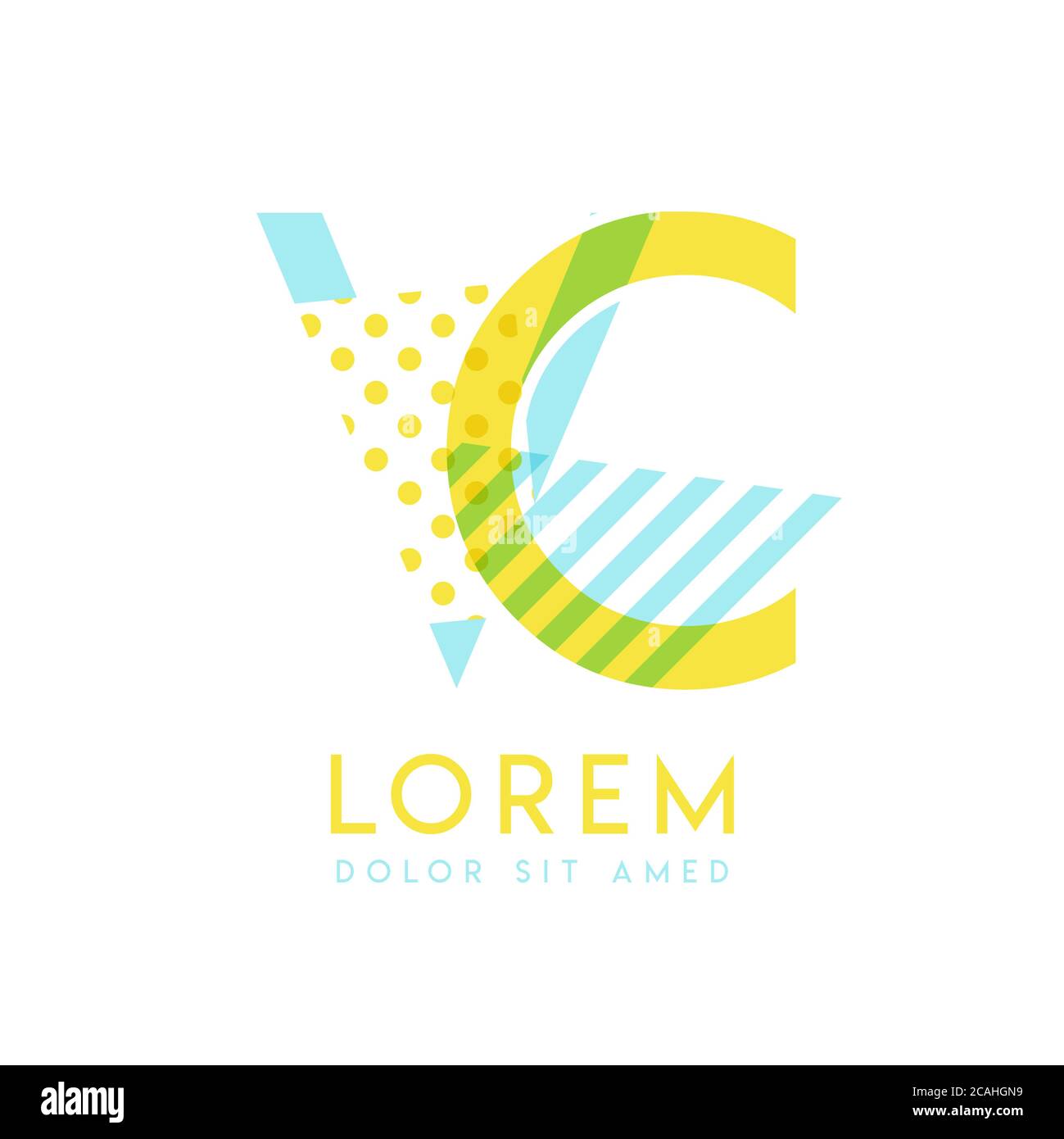 VC natural logo design with yellow and ocean blue color that can be ...