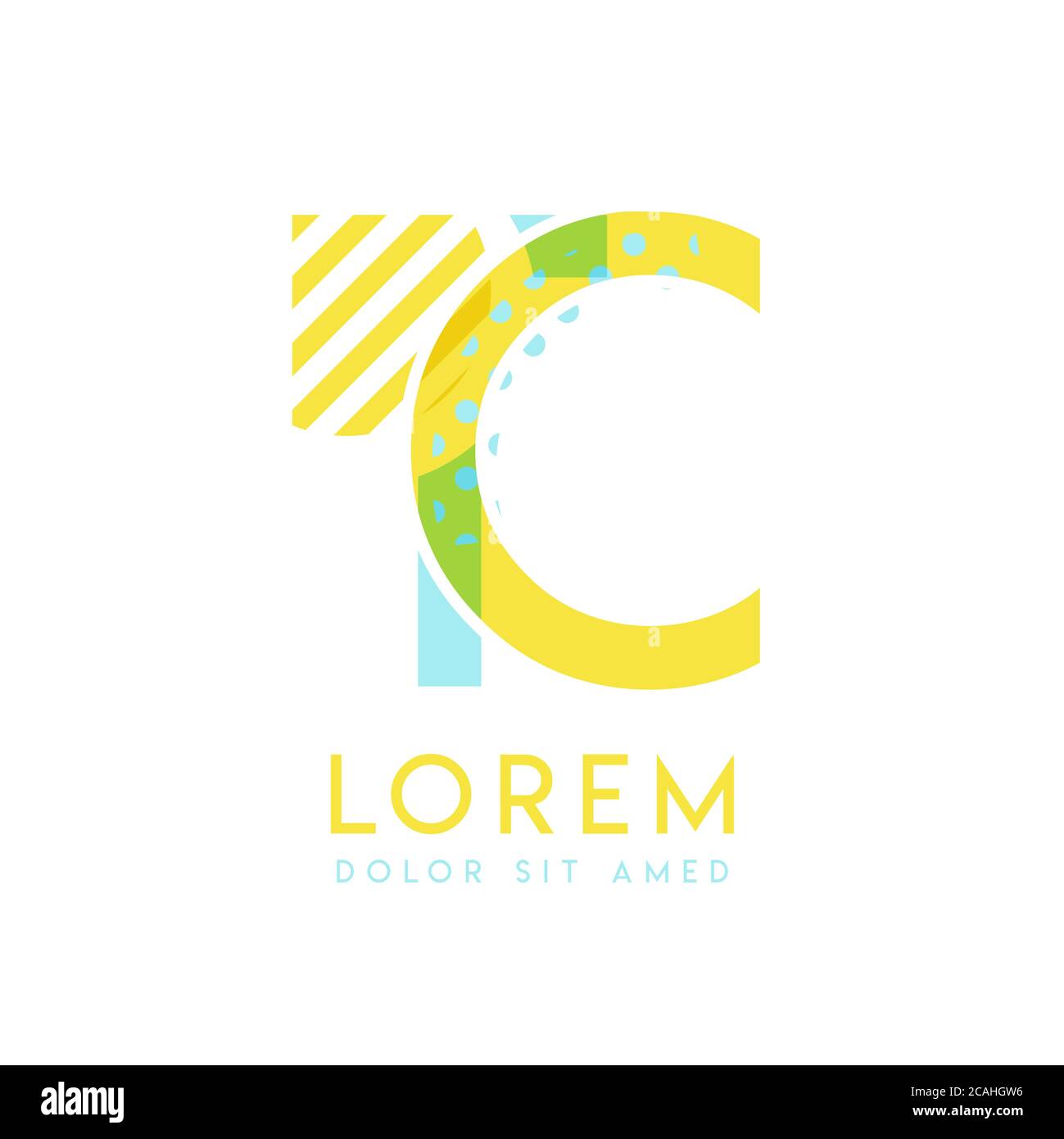 TC natural logo design with yellow and ocean blue color that can be ...