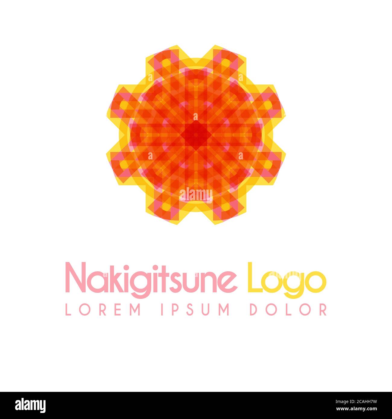 red and yellow flower logos with geometric shapes. for the celebration ...