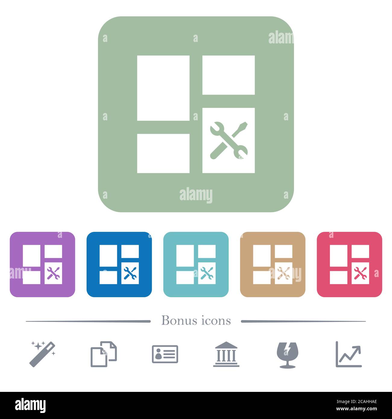 Dashboard tools white flat icons on color rounded square backgrounds. 6 ...