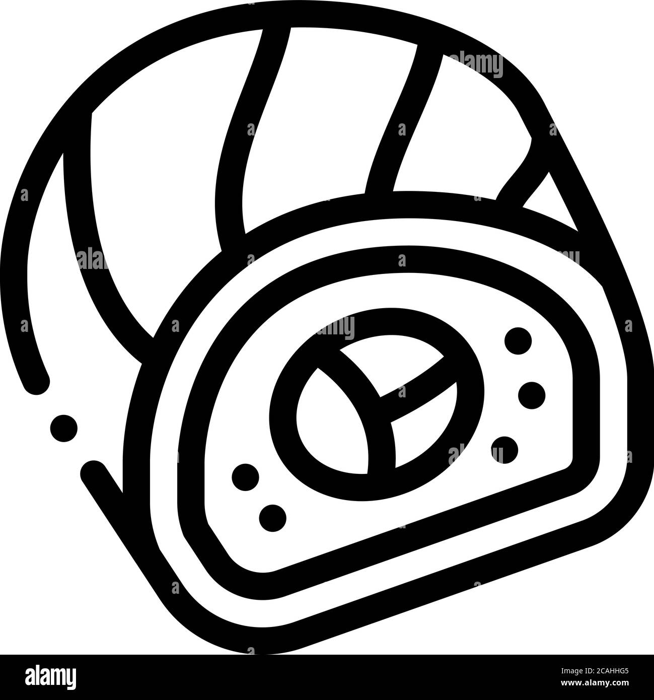 sushi roll japanese meal icon vector outline illustration Stock Vector ...
