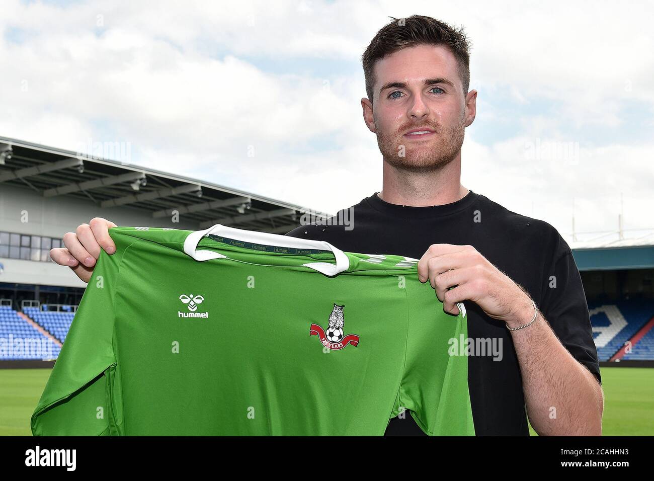 OLDHAM, UK. AUGUST 7TH 2020 - Goalkeeper Ian Lawlor signs for Oldham ...