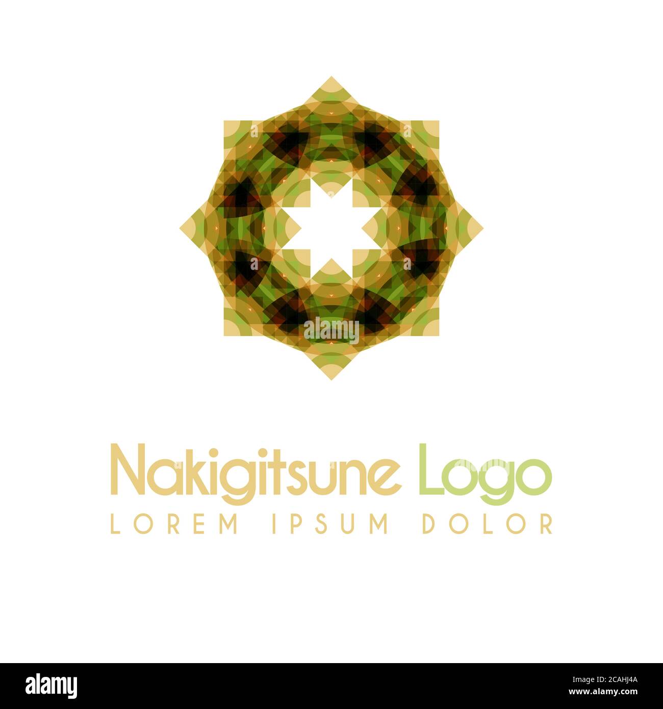 green and chocolate flower logos with geometric shapes. for the ...