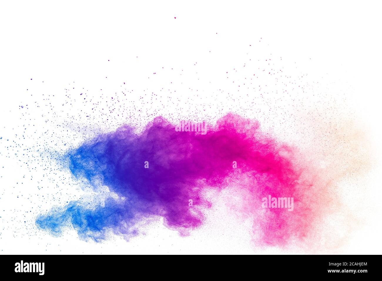 Explosion of colored powder, isolated on white background Stock Photo ...