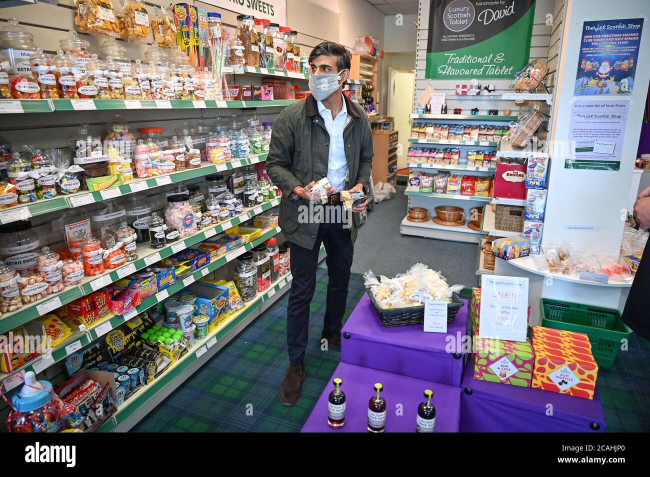Chancellor of the Exchequer Rishi Sunak visits the Wee Scottish Shop ...