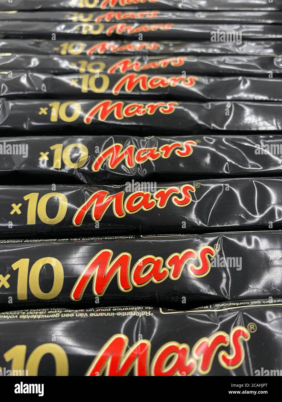 Viersen, Germany - July 9. 2020: Closeup of isolated Mars chocolate ...