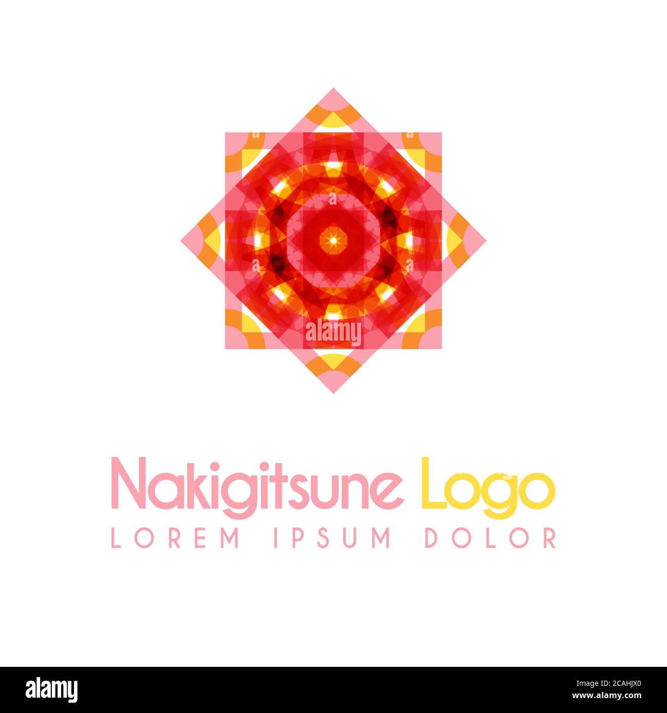 red and yellow flower logos with geometric shapes. for the celebration ...