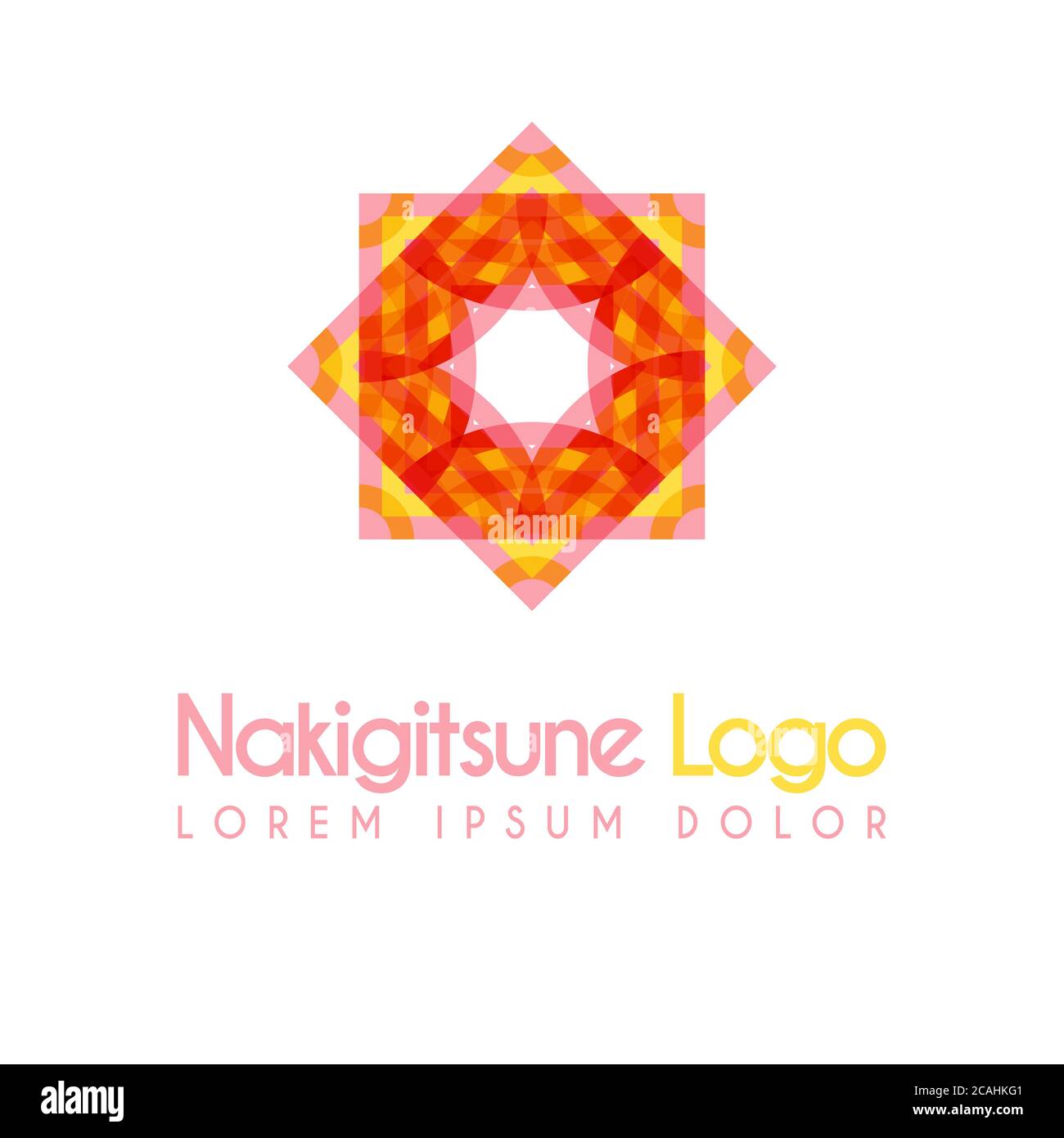 red and yellow flower logos with geometric shapes. for the celebration ...