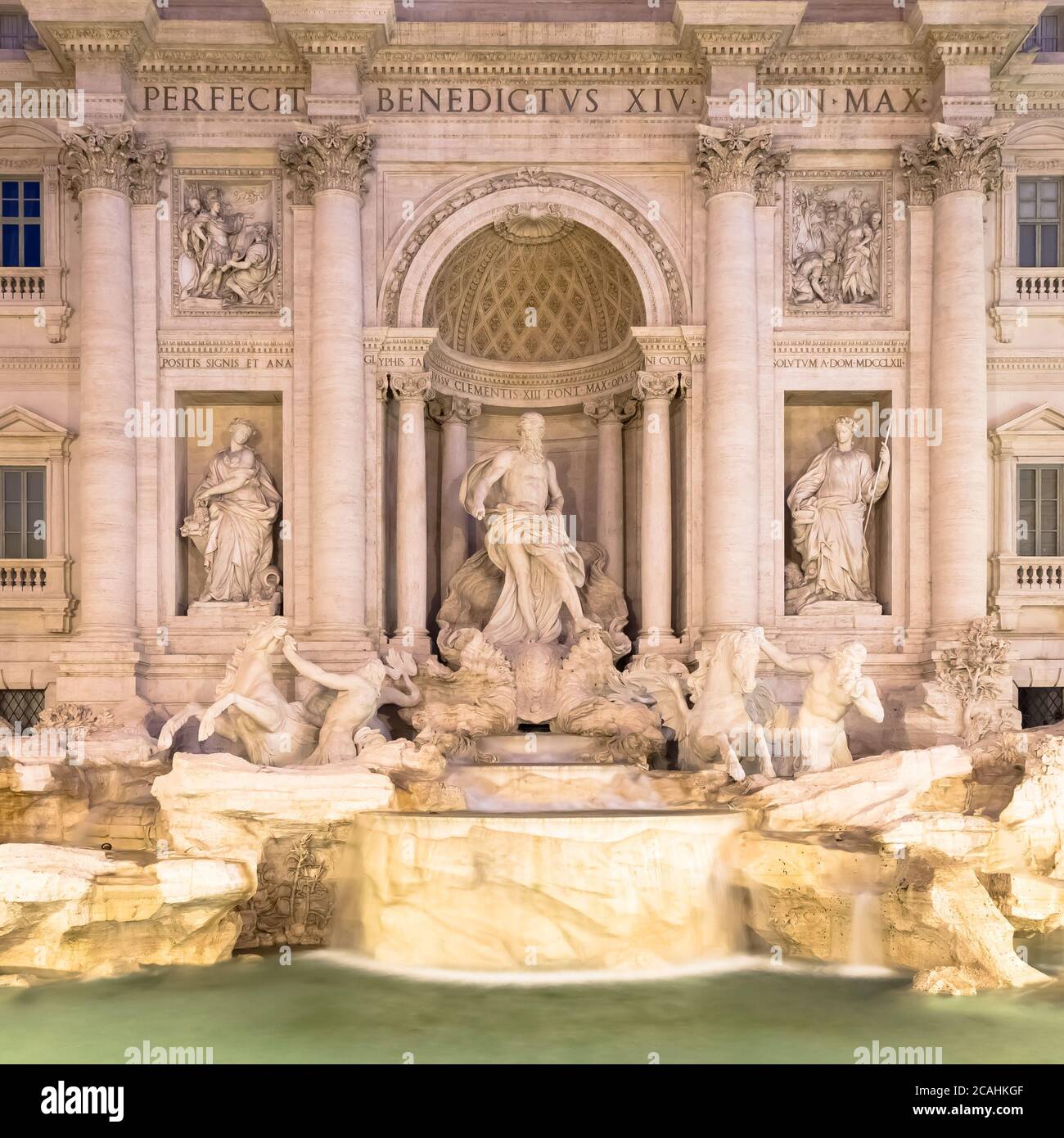 Rome, Italy. Trevi fountain at night, the masterpiece of Italian ...